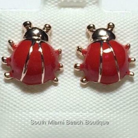 Jewelry | Rose Gold Ladybug Pierced Earrings Post | Poshmark